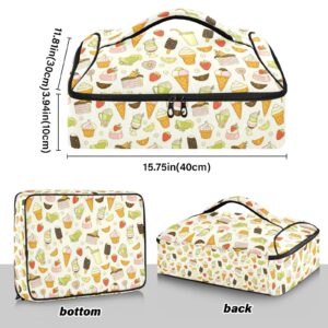 Kcldeci Insulated Thermal Food Carrier Insulated Casserole Carrier for Hot or Cold Food,Sweets Ice-cream Cake and Coffee Insulated Tote Bag for Potluck Cookouts Parties Picnic,Lasagna Lugger