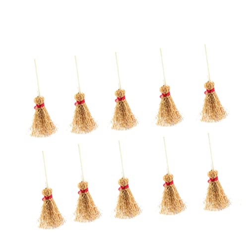 COOLHIYA 10pcs Witches Hanging Halloween Dollhouse Broom Mini Besom Mini Halloween Decorations Brooms Witch Broom Cosplay Broom Props Toy Witch Prop Pendantdant