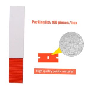 Amosfun 3sets Scraper Blade Tape Measure Holder Single Edge Scraper Baldes Sticker Remover Scraper Steel Blades for Cleaning Adhesive Remover for Cars Cleaning Scraper Plastic 100pcs*3