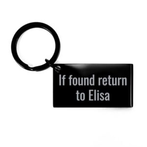 elisa gifts if found return to elisa keychain funny custom name key chain for girl women her birthday christmas