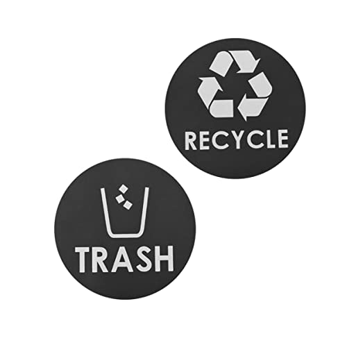 Gogogmee 8 Pcs Recyclable Sign Stickers Garbage Bin Stickers Car Trash Can Decals for Cars Automotive Stickers Car Can Trash Recycle Decal Car Garbage Bin Garbage Can Recycle Stickers Black