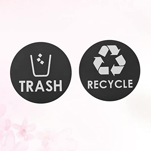 Gogogmee 8 Pcs Recyclable Sign Stickers Garbage Bin Stickers Car Trash Can Decals for Cars Automotive Stickers Car Can Trash Recycle Decal Car Garbage Bin Garbage Can Recycle Stickers Black