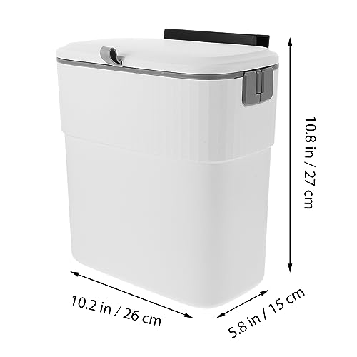 HOMOCONO White Garbage Cans for Kitchen Small Kitchen Trash Can Under Desk Trash Can Pp Abs Office Trash Can