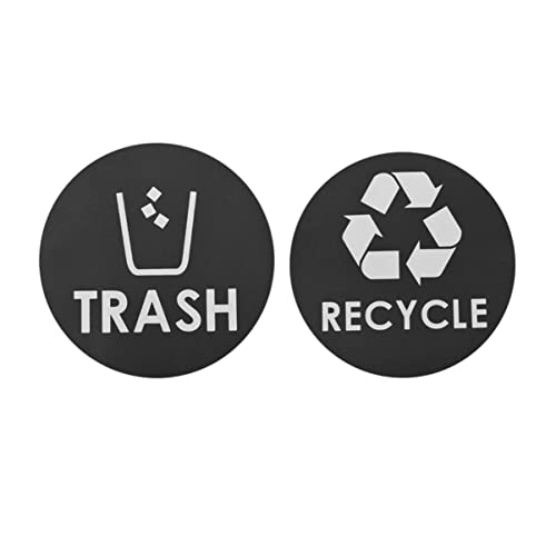 Gogogmee 8 Pcs Recyclable Sign Stickers Garbage Bin Stickers Car Trash Can Decals for Cars Automotive Stickers Car Can Trash Recycle Decal Car Garbage Bin Garbage Can Recycle Stickers Black