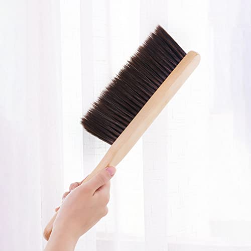 Outanaya Cleaning Brush Soft Bristle Broom Sofa Dusting Brush Bed Brush Hand Broom Desk Brush Stiff Brush Dish Brush with Soap Dispenser Baseboard Cleaner Tool Carpet Broom Lotus Tree Brown