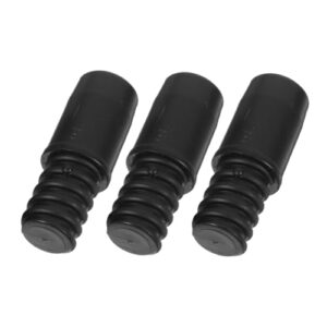 CIYODO 15 Pcs Mop Head Handle Tips for Broom Poles Tips for Telescopic Pole Push Broom Handle Tips for Handle Pole Adapter for Broom Threaded Tip Replacement Connector Plastic Black