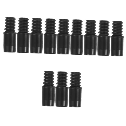 Yardenfun 12 Pcs Mop Head Pole Adapter for Broom Tips for Handle Extension Pole Adapter Tip for Telescopic Pole Connector Handle Tips for Broom Poles Threaded Tip Repair Kit Plastic Black