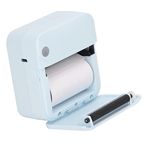 Pocket Sized Printer, Long Battery Life, Fast Printing Sticker Printer for Kids Birthday, Children, White, with Connection for Office Notes, Word Documents, and Photos