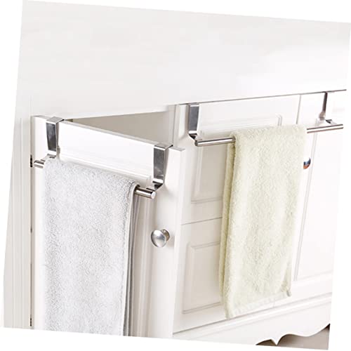 DRESSOOS Kitchenwares Hanging Shelf Easy Installation Towel Rack Kitchen Utensil Hanger Cleaning Cloth Hanger Kitchen Towel Bar Kitchen Utensils Towel Bar Traceless Towel Shelf Silver