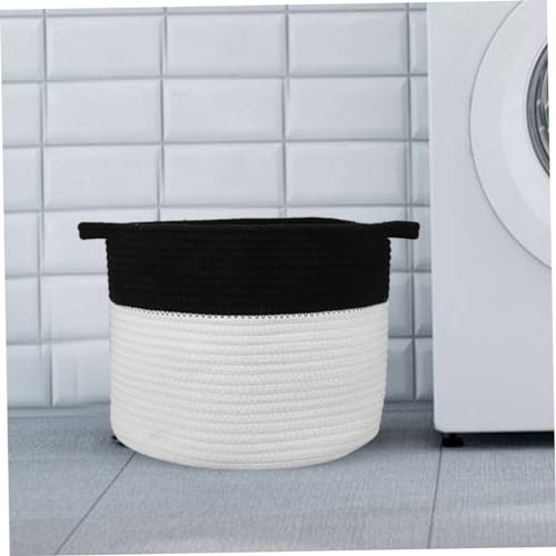 CIMAXIC 2pcs Collapsible Storage Bins Cotton Rope Woven Storage Bin Storage Containers Desktop Finishing Basket