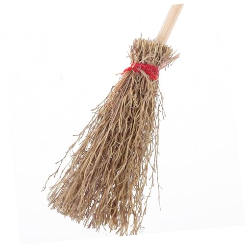 COOLHIYA 12pcs Mini Wizard Broom Miniature Broom Dollhouse Broom Broomstick Witch Broom Prop Toy Mini Brooms for Crafts Broom Witch Hanging Halloween Decor Wizard Accessory Walls Wooden