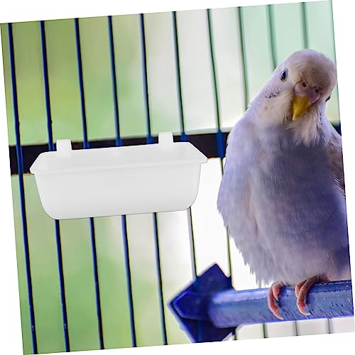 BESPORTBLE 5pcs White Pigeon Trough Peanut Feeder for Birds Cage Water Basin Parakeet Feeder Bird Feeder Hanging Tray Pigeon Supplies Bird Cage Accessories Bird Accessories White Tray Plastic