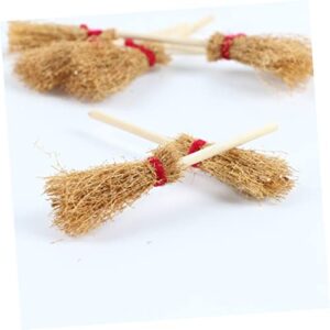 COOLHIYA 10pcs Witches Hanging Halloween Dollhouse Broom Mini Besom Mini Halloween Decorations Brooms Witch Broom Cosplay Broom Props Toy Witch Prop Pendantdant