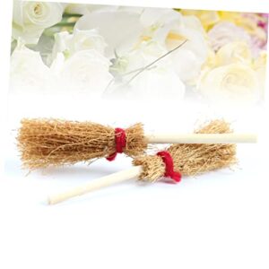 COOLHIYA 10pcs Witches Hanging Halloween Dollhouse Broom Mini Besom Mini Halloween Decorations Brooms Witch Broom Cosplay Broom Props Toy Witch Prop Pendantdant