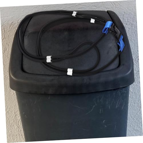 Mobestech Lock Cord for Trash Can Black Elastic Rope Garbage Bin Lock for Squirrels Garbage Can Straps for Animals Plastic Trash Can Bungee Cord