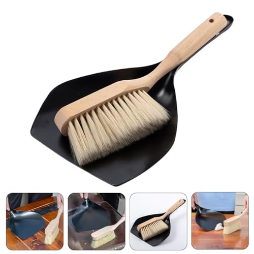 BUTIFULSIC 1 Set Desktop Broom Handheld Broom Dustpan Cleaning Accessory Whisk Broom Small Broom and Sweeping Pan Dust Brush Household Brooms Mini Broom Mini Brush Portable Brush Char The Pet