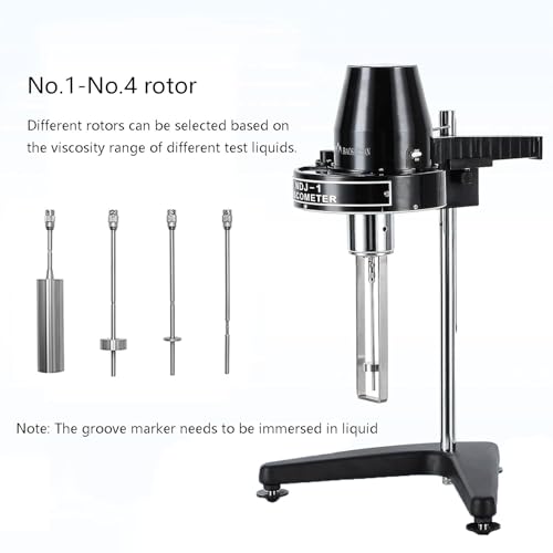 LZDOYY Rotational Viscometer Viscosity Meter NDJ-1 Fluidimeter Rotor Size: No 1;2;3;4 Four Spindles