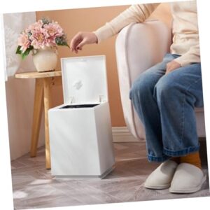 KOMBIUDA Waste Bin Trash Can with Lid Garbage Can Mini Dustbins White