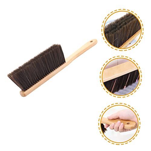 SEWOART Cleaning Brush Kitchen Brush Hair Dusting Brush Hand Broom Furniture Dust Sweeping Soft Brush Grout Cleaner for Tile Floors Baseboard Cleaner Tool with Handle Lotus Tree Brown