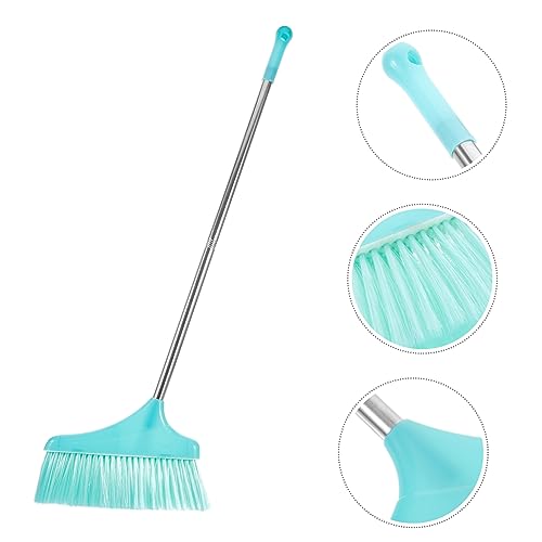 BCOATH Kitchen Brooms for Sweeping Indoor Room Cleaning Broom Home Broom Long Handle Cleaning Broom Hair Cleaning Broom Flooring Cleaning Broom for Floor Stainless Steel Sky-Blue