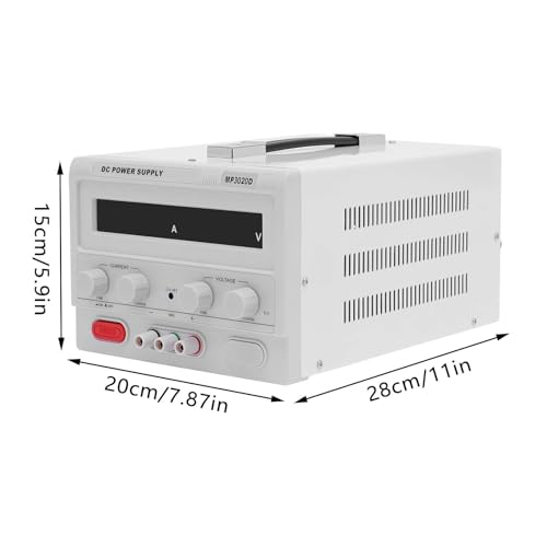 Portable DC Regulated Power Supply，MP3020D Variable Linear DC Bench Power Supply Triple-Output 0-30V 0-20A Continuously Adjustable Hand-held Circuit Design for Lab Equipment AC110V