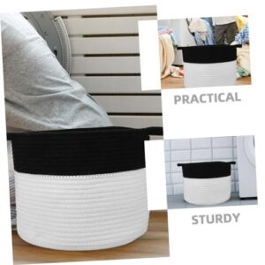 CIMAXIC 2pcs Collapsible Storage Bins Cotton Rope Woven Storage Bin Storage Containers Desktop Finishing Basket