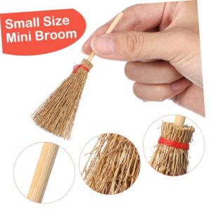 COOLHIYA 10pcs Halloween Broom Toys Miniature Broom Accessory Halloween Hanging Embellishment Mini Witches Broomstick Toys for Mini Brooms Broomsticks Mini Straw Broom Alien Dustpan Outdoor