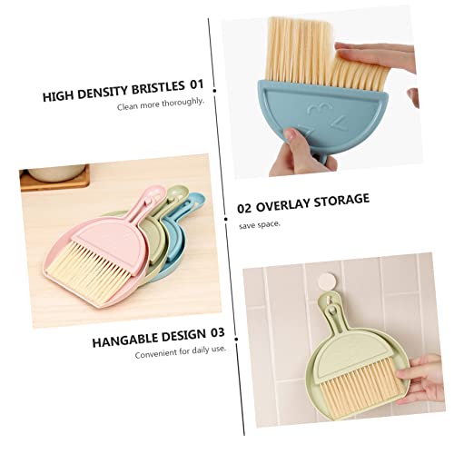 KOMBIUDA 3 Sets Desktop Fan Broom Mini Sweeper Multi Functional Cleaning Brush Sweeper Broom Table Crumb Brush Computer Keyboard Mini Broom Keyboard Cleaning Brush Mini Hand Broom Mini Desk