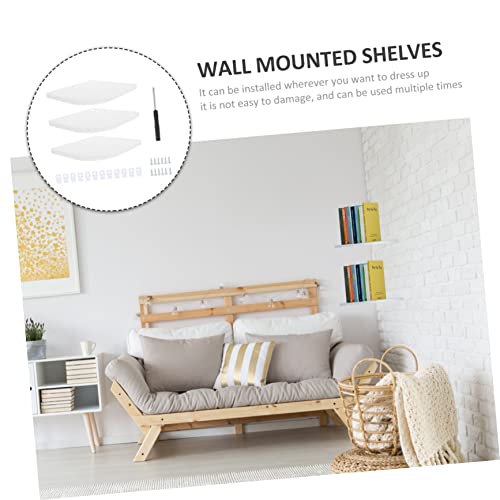 GETAJGHSD 3pcs Corner Shelf Decor Floating Corner Wall Shelves Pulgadas Shelving Wall Mount Home Corner Shelves 6x6 Hanging Wall Shelf Office Corner Organizer Wallshelv Rack White Wooden