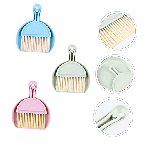 KOMBIUDA 3 Sets Desktop Fan Broom Mini Sweeper Multi Functional Cleaning Brush Sweeper Broom Table Crumb Brush Computer Keyboard Mini Broom Keyboard Cleaning Brush Mini Hand Broom Mini Desk