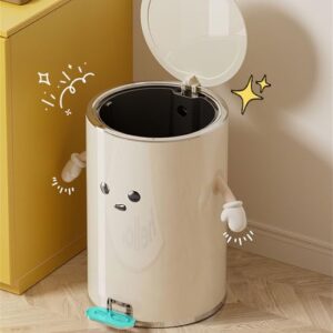 PASNMKvn 8L Trash Can Quiet Closing Garbage Can with Foot Pedal and Soft Close Lid for Odor Control