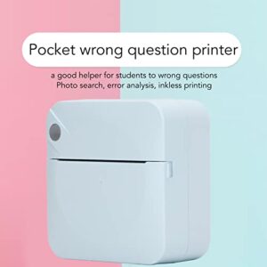 Pocket Sized Printer, Long Battery Life, Fast Printing Sticker Printer for Kids Birthday, Children, White, with Connection for Office Notes, Word Documents, and Photos