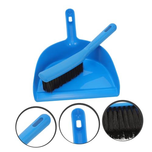 KITANDOVE 1 Set Plastic Blue Broom Dustpan Mini Broom and Dustpan Small Sweeping Countertop Brush Car Cleaning Brush Interior