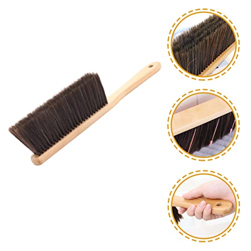 Outanaya Cleaning Brush Soft Bristle Broom Sofa Dusting Brush Bed Brush Hand Broom Desk Brush Stiff Brush Dish Brush with Soap Dispenser Baseboard Cleaner Tool Carpet Broom Lotus Tree Brown