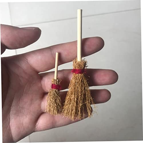 COOLHIYA 10pcs Witches Hanging Halloween Dollhouse Broom Mini Besom Mini Halloween Decorations Brooms Witch Broom Cosplay Broom Props Toy Witch Prop Pendantdant