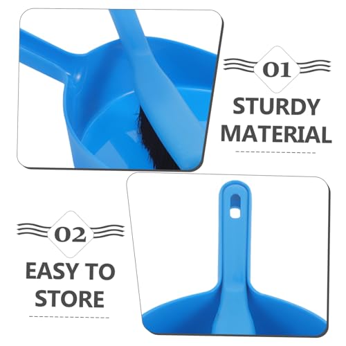 KITANDOVE 1 Set Plastic Blue Broom Dustpan Mini Broom and Dustpan Small Sweeping Countertop Brush Car Cleaning Brush Interior