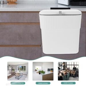 HOMOCONO White Garbage Cans for Kitchen Small Kitchen Trash Can Under Desk Trash Can Pp Abs Office Trash Can