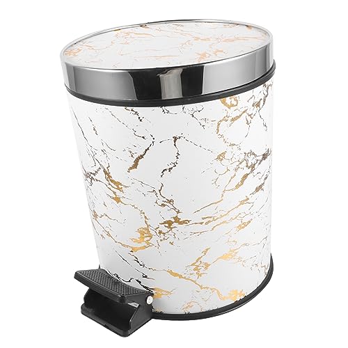 KITANDOVE Household Garbage Container Metal Waste Paper Basket Plastic Kitchen Waste Container Metal Trash Can