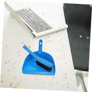 KITANDOVE 1 Set Plastic Blue Broom Dustpan Mini Broom and Dustpan Small Sweeping Countertop Brush Car Cleaning Brush Interior