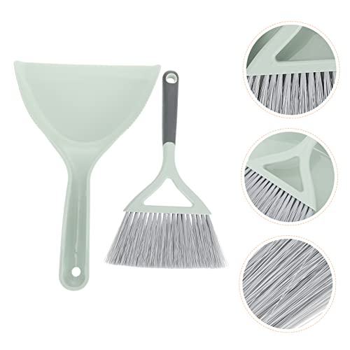 HAWILLOSCH 1 Set Broom Dustpan Desktop Cleaning Broom Mini Cleaning Broom Mini Broom Keyboard Cleaning Brush Household Cleaning Supplies Desktop Cleaning Supplies Mini Dustpan Green Plastic