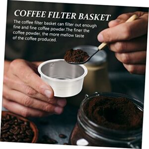 BIUDECO Coffee Filter Double Espresso Basket Household Espresso Basket Espresso Coffee Maker Strainer for Espresso Kitchen Drain Basket Espresso Machine Tea Filters Silver Stainless Steel