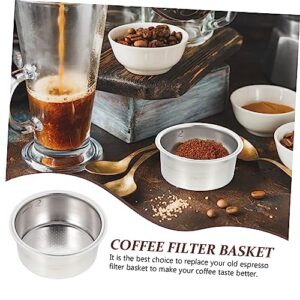 BIUDECO Coffee Filter Double Espresso Basket Household Espresso Basket Espresso Coffee Maker Strainer for Espresso Kitchen Drain Basket Espresso Machine Tea Filters Silver Stainless Steel