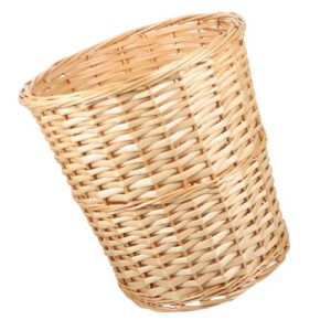 levemolo 1pc rattan trash can multi-purpose wicker basket rattan garbage bin wicker storage rustic trash can kitchen trash bin outside trash can with lid garbage can with lid coffee