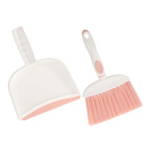 qumiirity 1 set mini broom dustpan animal waste broom mini broom and dustpan mini broom brush tiny counter brush desktop trash can mini hand broom pet nest cleaning tool keyboard brush pp