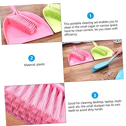 Healeved 2pcs Mini Broom Dustpan Set Mini Tools Desktop Broom Mini Desk Broom Cleaning Tools Small Clean Broom Brush Keyboard Cleaning Tool Mini Dust Pan Small Dustpan Brush Plastic