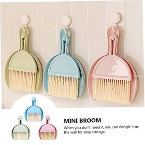 KOMBIUDA 3 Sets Desktop Fan Broom Mini Sweeper Multi Functional Cleaning Brush Sweeper Broom Table Crumb Brush Computer Keyboard Mini Broom Keyboard Cleaning Brush Mini Hand Broom Mini Desk