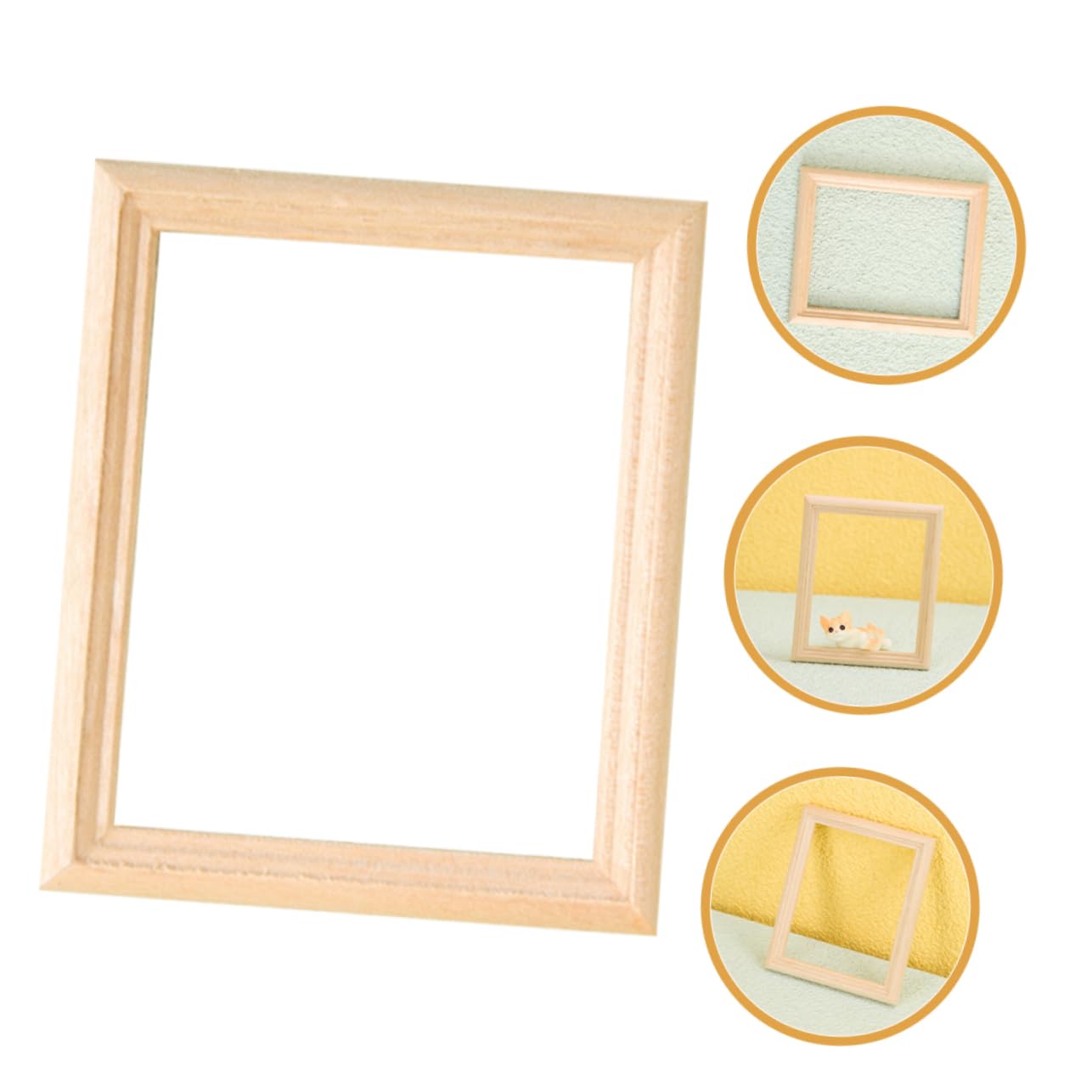 CIMAXIC 2pcs Miniature Photo Frame Tiny Picture Frame Mini House Accessories Dollhouse Photo Frame Mini Photo Frame Dollhouse Miniature Accessories Picture Frames Doll House Decor Wood