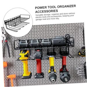 Zerodeko Tool Storage Box Storage Shelf for House Hand Tool Holder Electric Drill Holder Tools Organizer Power Tools Storage Storage Rack Peg Board Organizer for Tool Iron Black