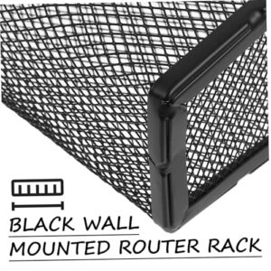 QUMIIRITY Wall Storage Hanging Basket Camera Wall Holder Refrigerator Freezer Baskets Wall Router Holder Wire Wall Basket Router Shelf Storage Bins Wall Router Storage Brackets Black Iron