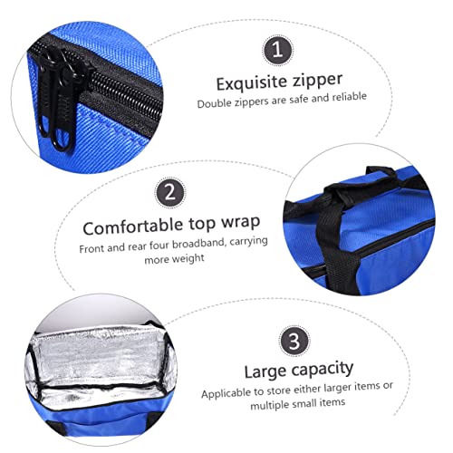 CANIGHT Insulated Bag Food Coffee Container Foldable Picnic Basket Foldable Basket Insulation Thermal Bag Lunch Insulated Basket Insulated Shopping Bags Pizza Bag Cake Containers Blue